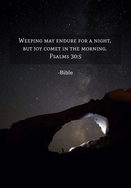Weeping may endure for a night, but joy... - Quote