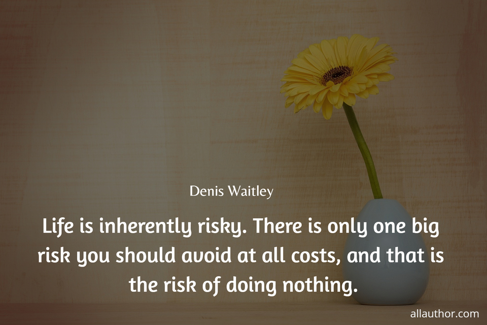 Life is inherently risky. There is only one... - Quote