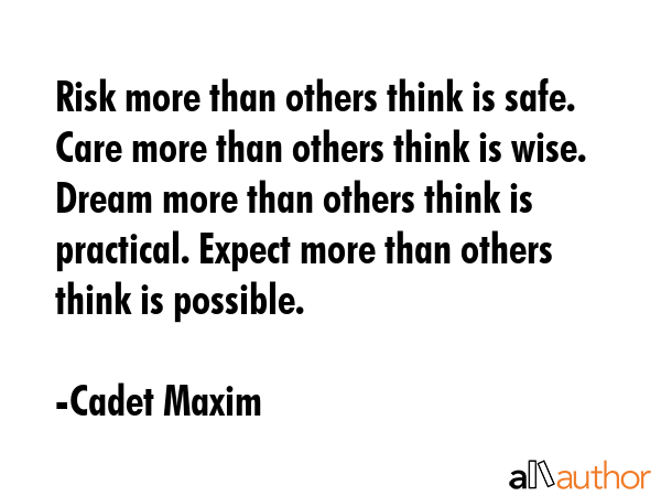 Risk More Than Others Think Is Safe