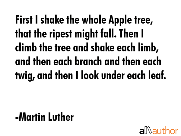 First I shake the whole Apple tree, that the... - Quote