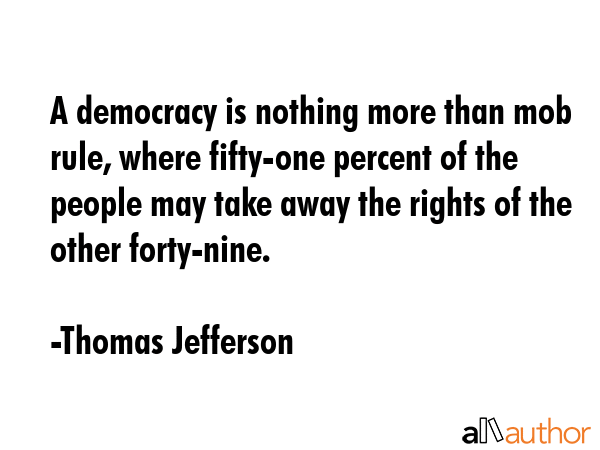 A democracy is nothing more than mob rule,... - Quote